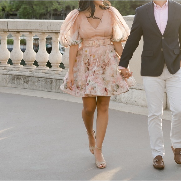 Zimmermann | Dresses | Zimmermann Dancer Floral Puff Sleeve Dress ...